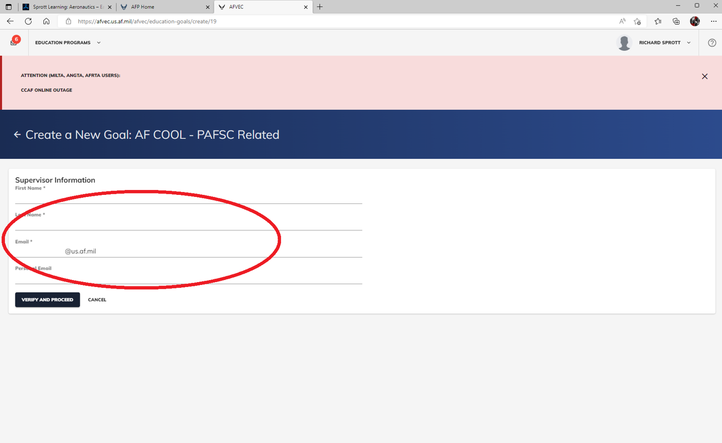Email Verification | Sprott Learning: Aeronautics